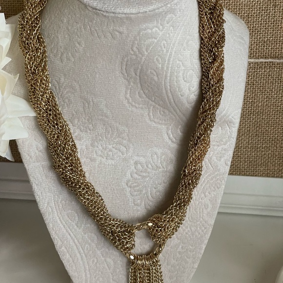 Jewelry | Natasha Fashion Braided Gold Necklace | Poshmark